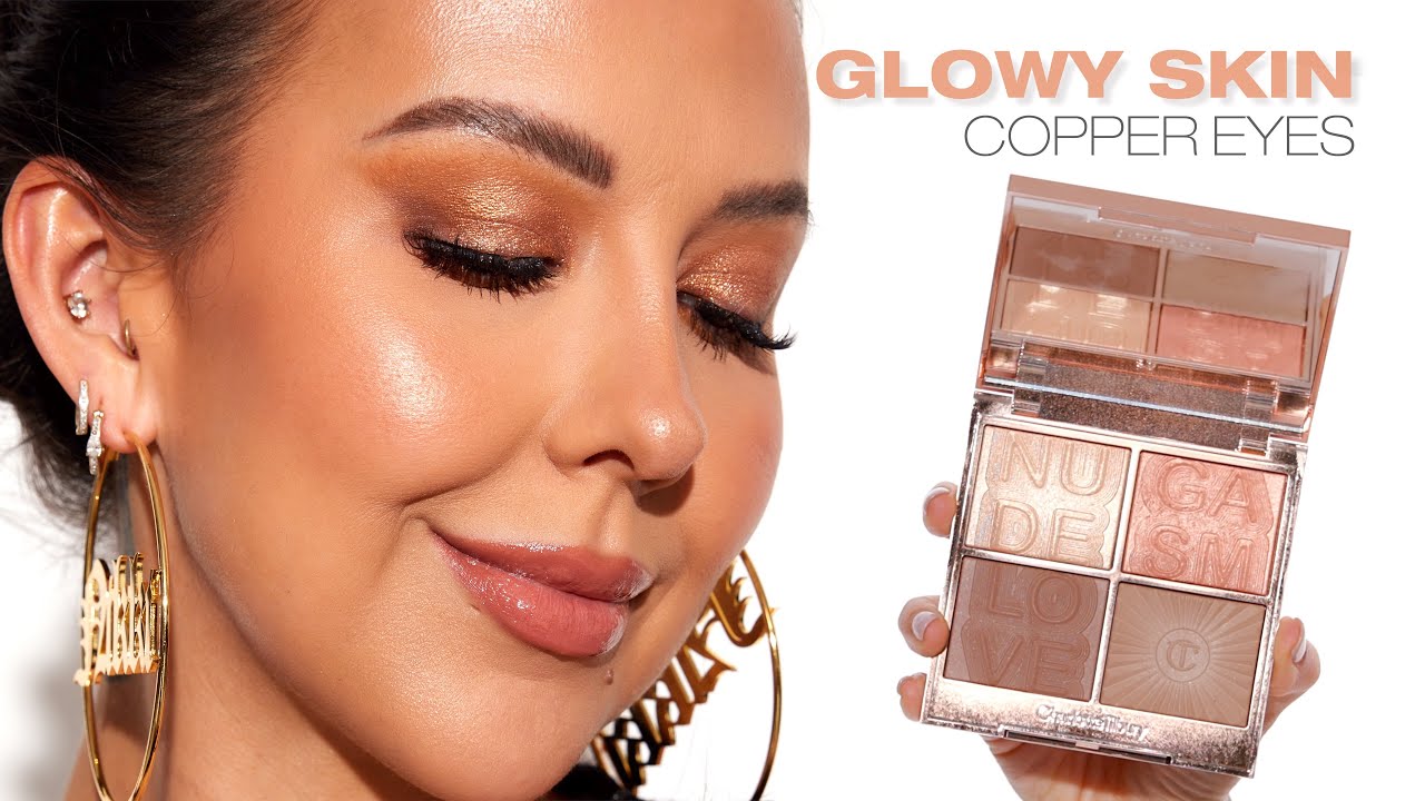 Glowy Skin, Copper Eyes Makeup Tutorial - YouTube