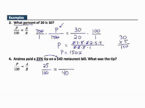 Chapter 5.2 GST Basic Math - Use Proportions to Solve Percent Exercises ...