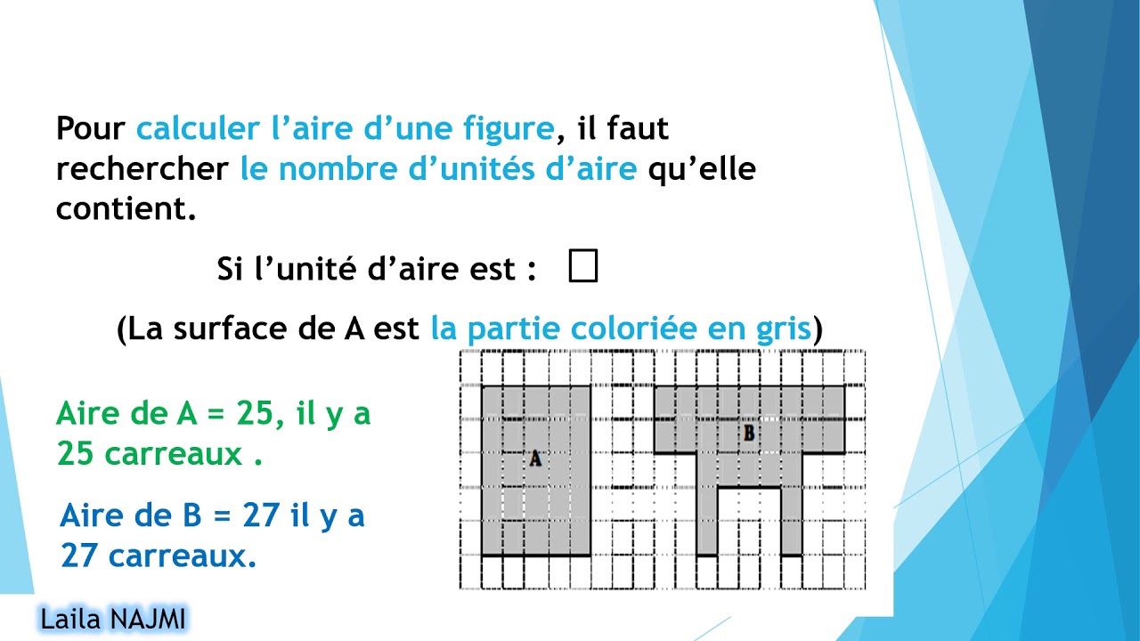 Mesure de l'aire du carré et du rectangle - CM1 - YouTube