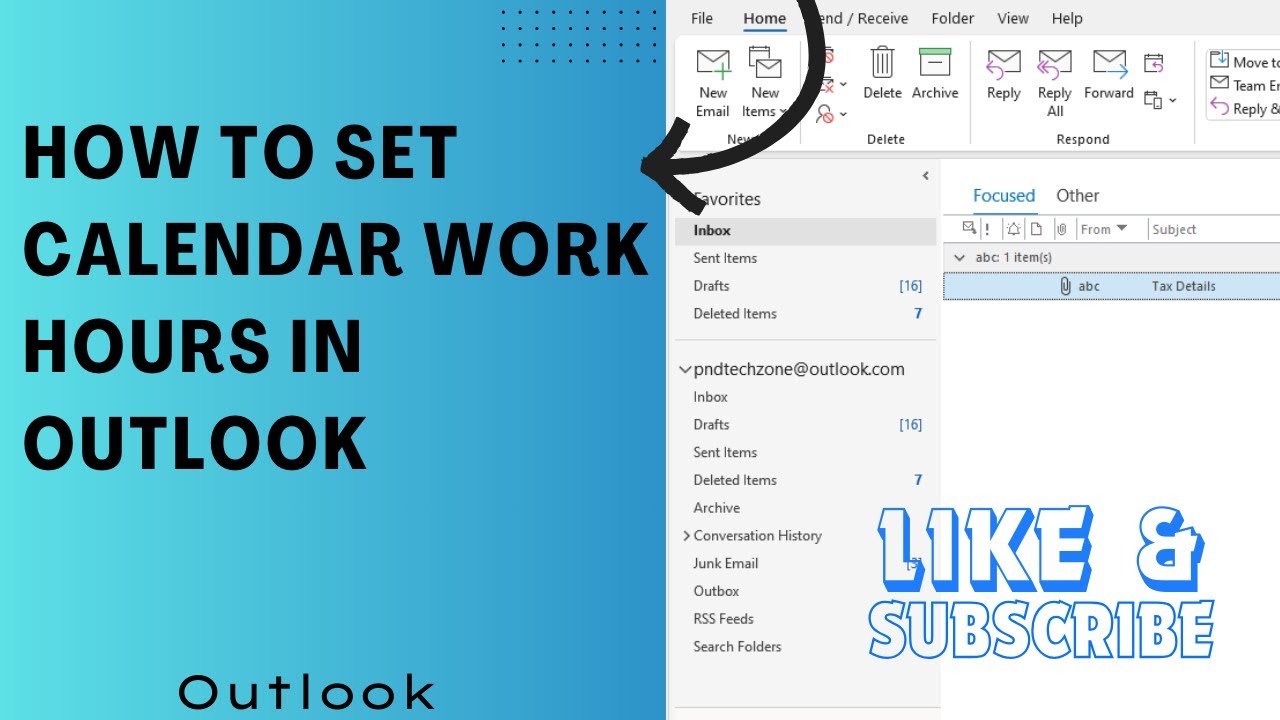 How To Set Calendar Work Hours In Outlook - YouTube