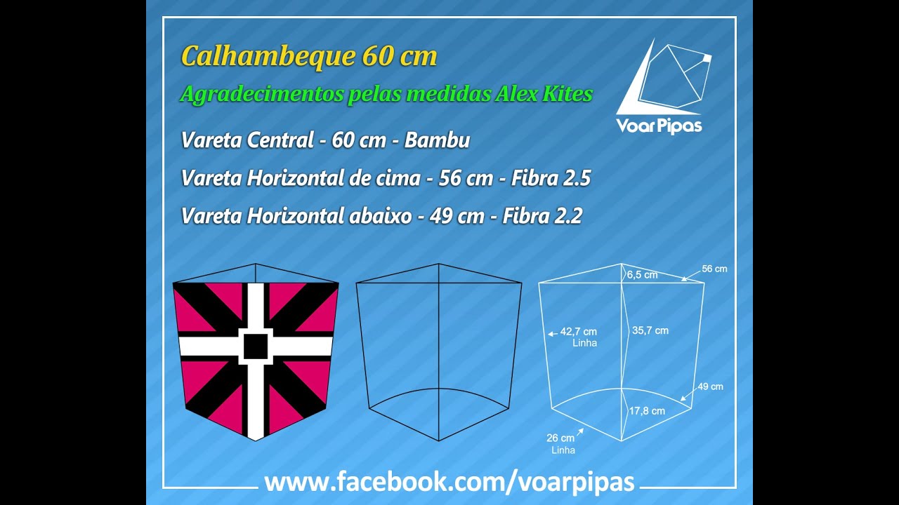 Modelo e Medidas de Pipas 60 cm - Atualizado - YouTube
