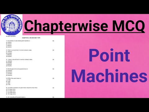 Chapterwise MCQ on Electric Point Machines || TWS Point || Seamens ...