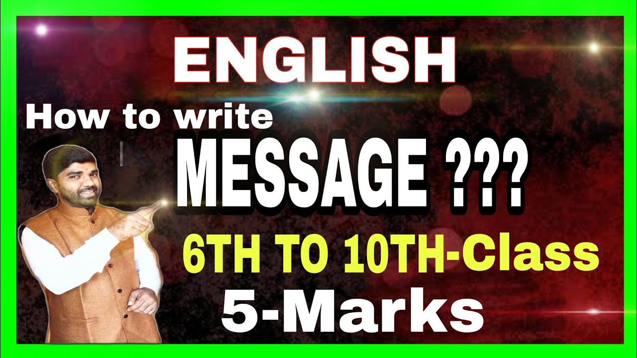 Message (From 6th class to 10th class) English -Subject. - YouTube