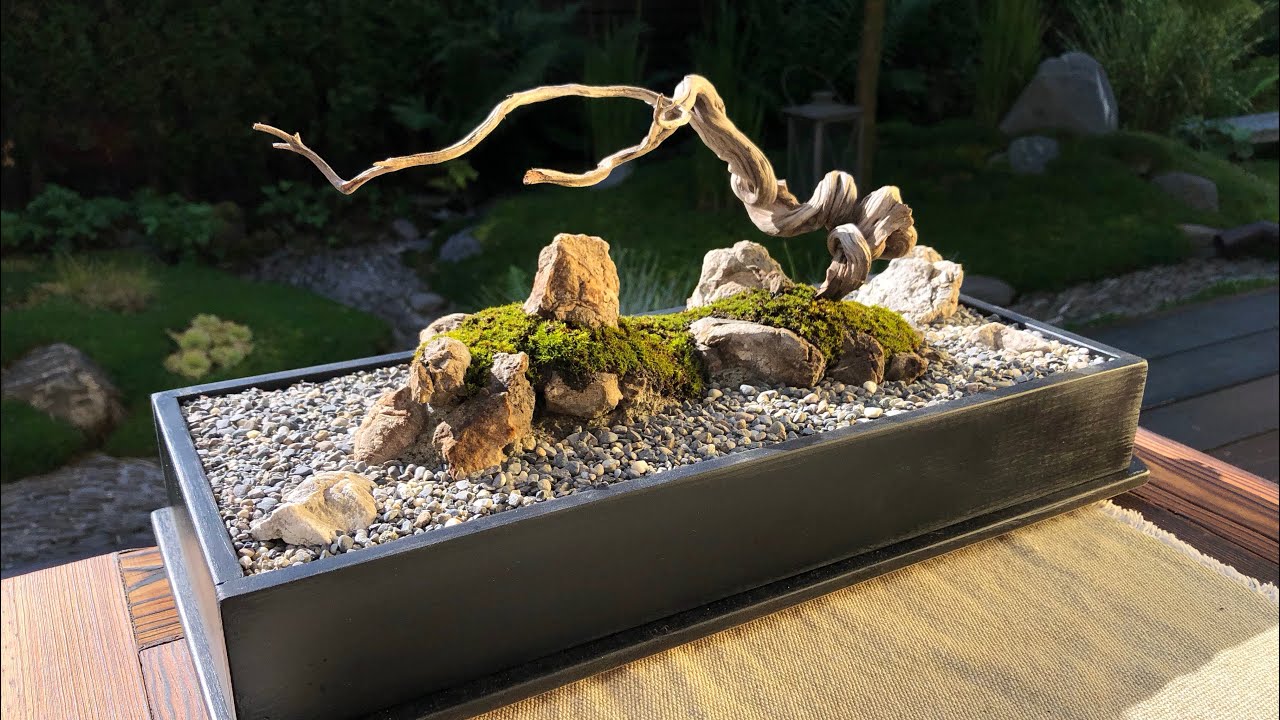 Miniature moss garden - zen garden (self-watering) - YouTube