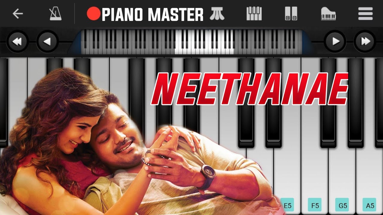 MERSAL - NEETHANE SONG EASY PIANO TUTORIAL - YouTube