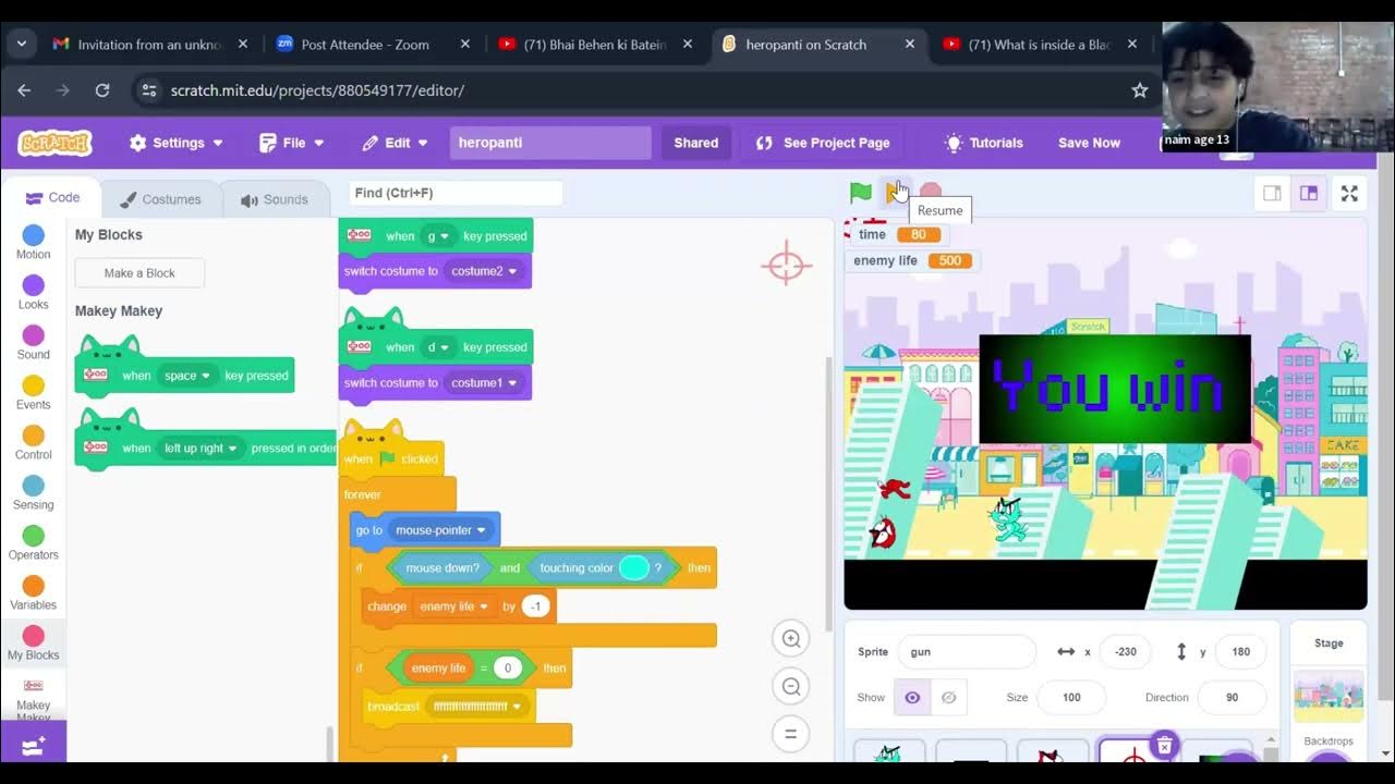 Heropanti Game | Naim | Scratch Programming | Project Presentation #tse - YouTube