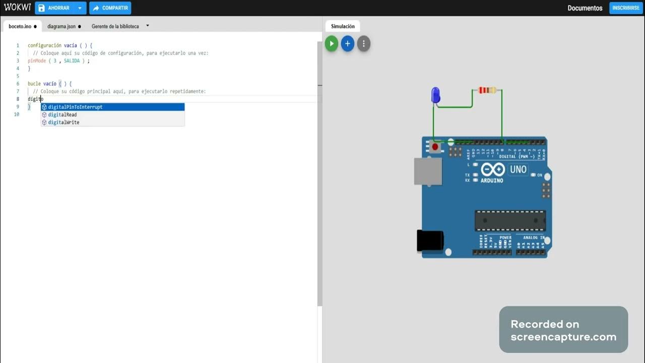 Luz Led en Wokwi con Arduino 1 - YouTube