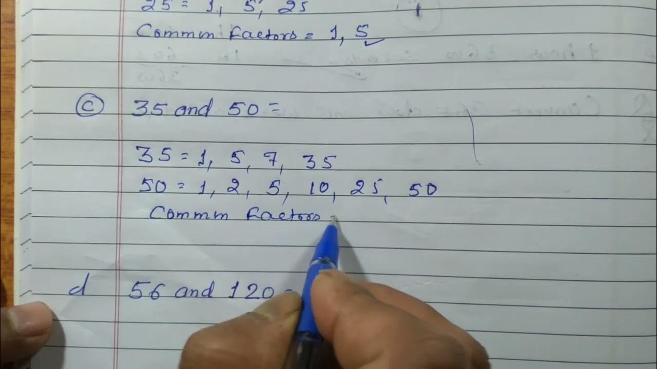 Class 6 - Exercise 3.4 - Q 3.4 | Find the common factors of - YouTube