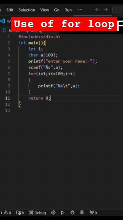 Use of for loop in c 👍 || #html #css #shorts #youtubeshorts #viral #trending #js #shortsvideo# ...