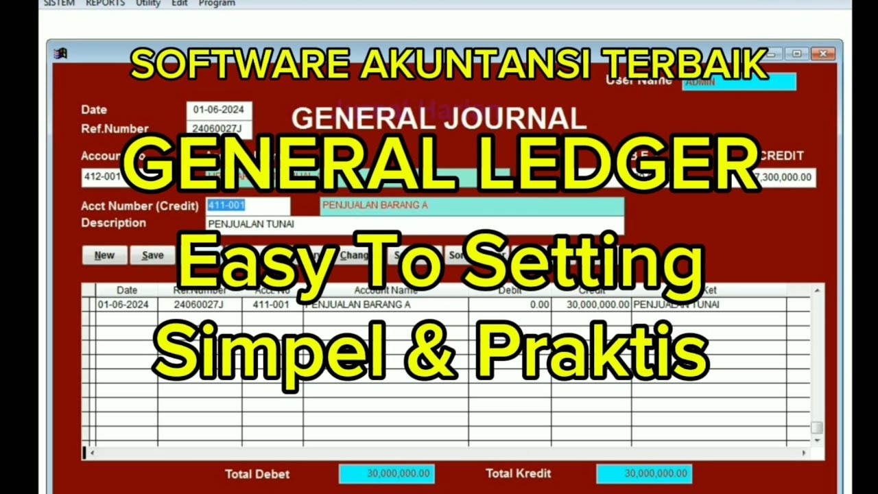 SOFTWARE AKUNTANSI TERBAIK, GENERAL LEDGER, NERACA LABA RUGI - YouTube