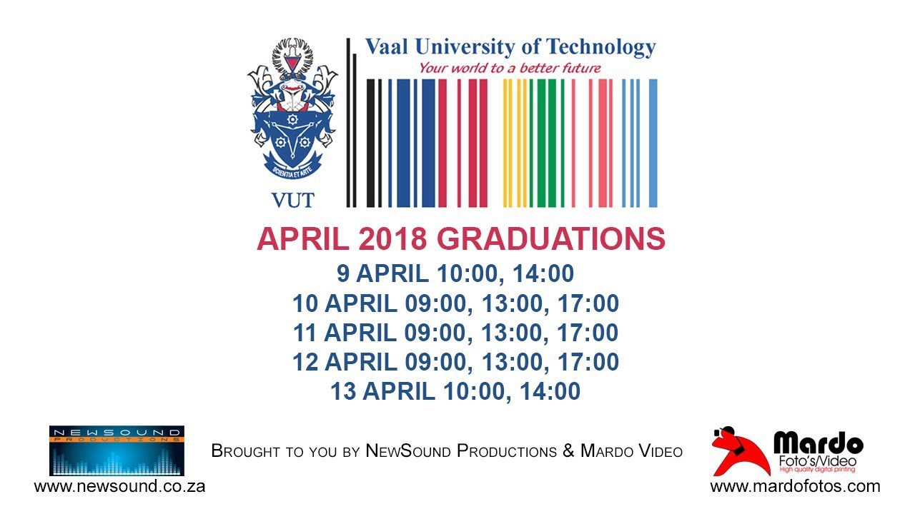 VUT Main Campus - Graduation Ceremonies 9-13 April 2018 - YouTube