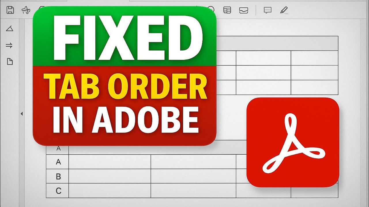 Fix Mysterious Tab Order Problem in Adobe Acrobat | How To Change Tab Order In Adobe Acrobat Pro ...