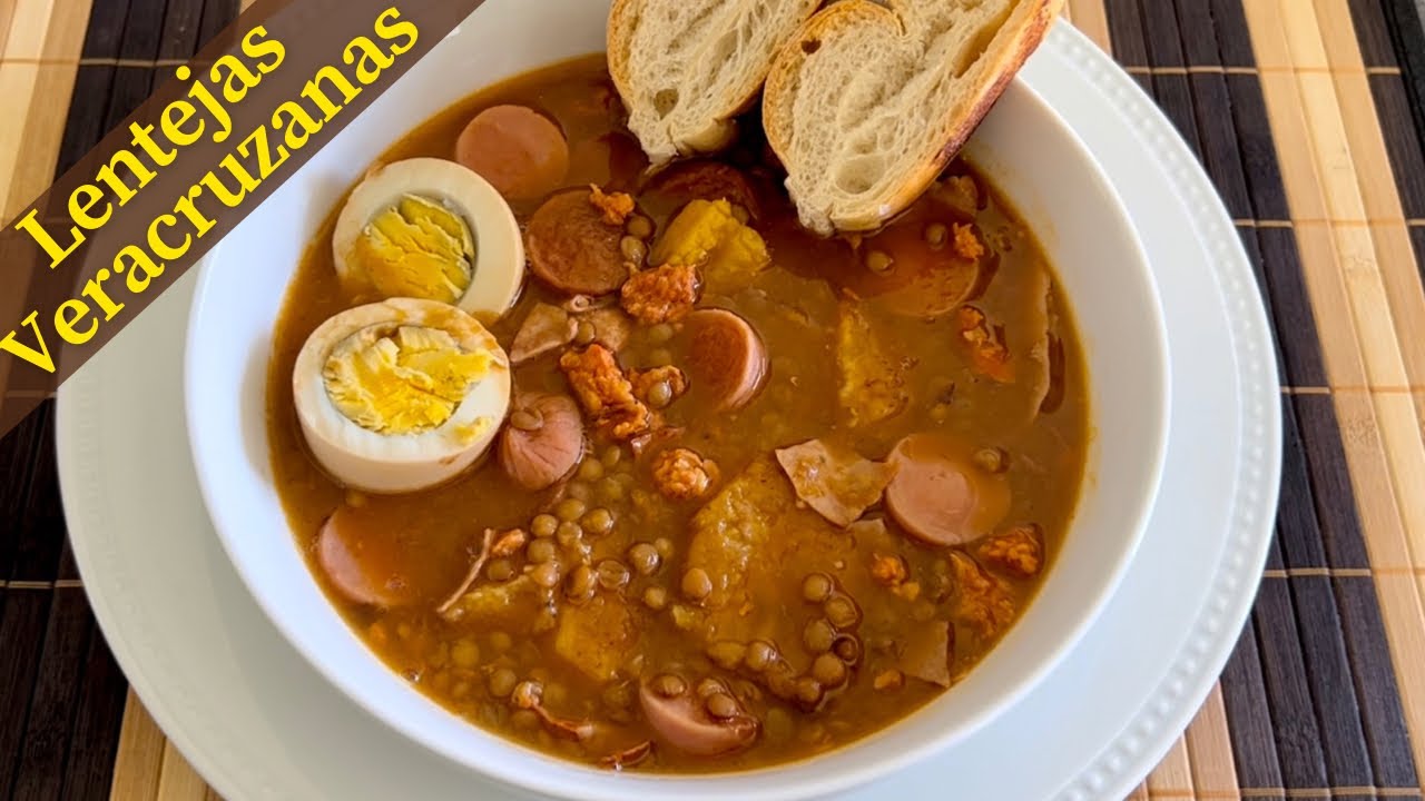 SOPA DE LENTEJAS ESTILO VERACRUZ CON HUEVO Y PLÁTANO MACHO | EN CASA ...