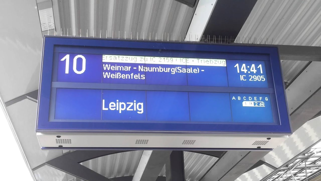 Ersatzzug IC 2159 Bahnsteigsansage,Ein,Ausfahrt Erfurt Hbf - YouTube