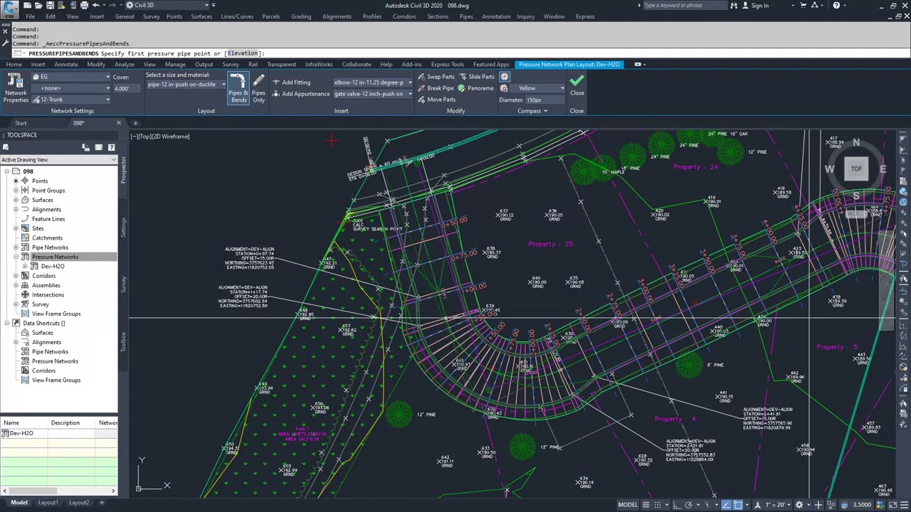 Pressure network creation tool of Pipe and Pressure Networks in AutoCAD ...