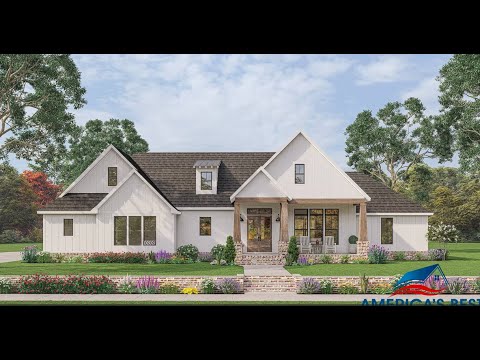 MODERN FARMHOUSE PLAN 4534-00021 WITH INTERIOR - YouTube