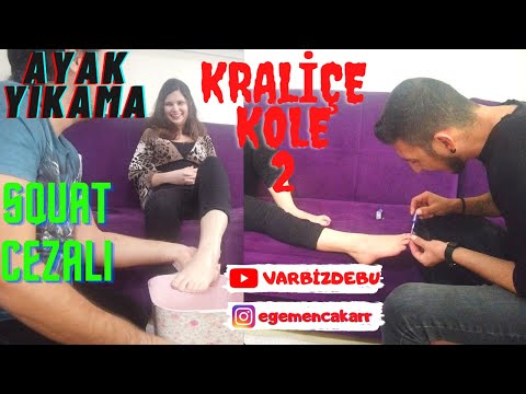 KRALİÇE KÖLE 2 ( KRAL VEZİR ) AYAK YIKAMAK ve AYAKLARINA OJE SÜRDÜK !!!