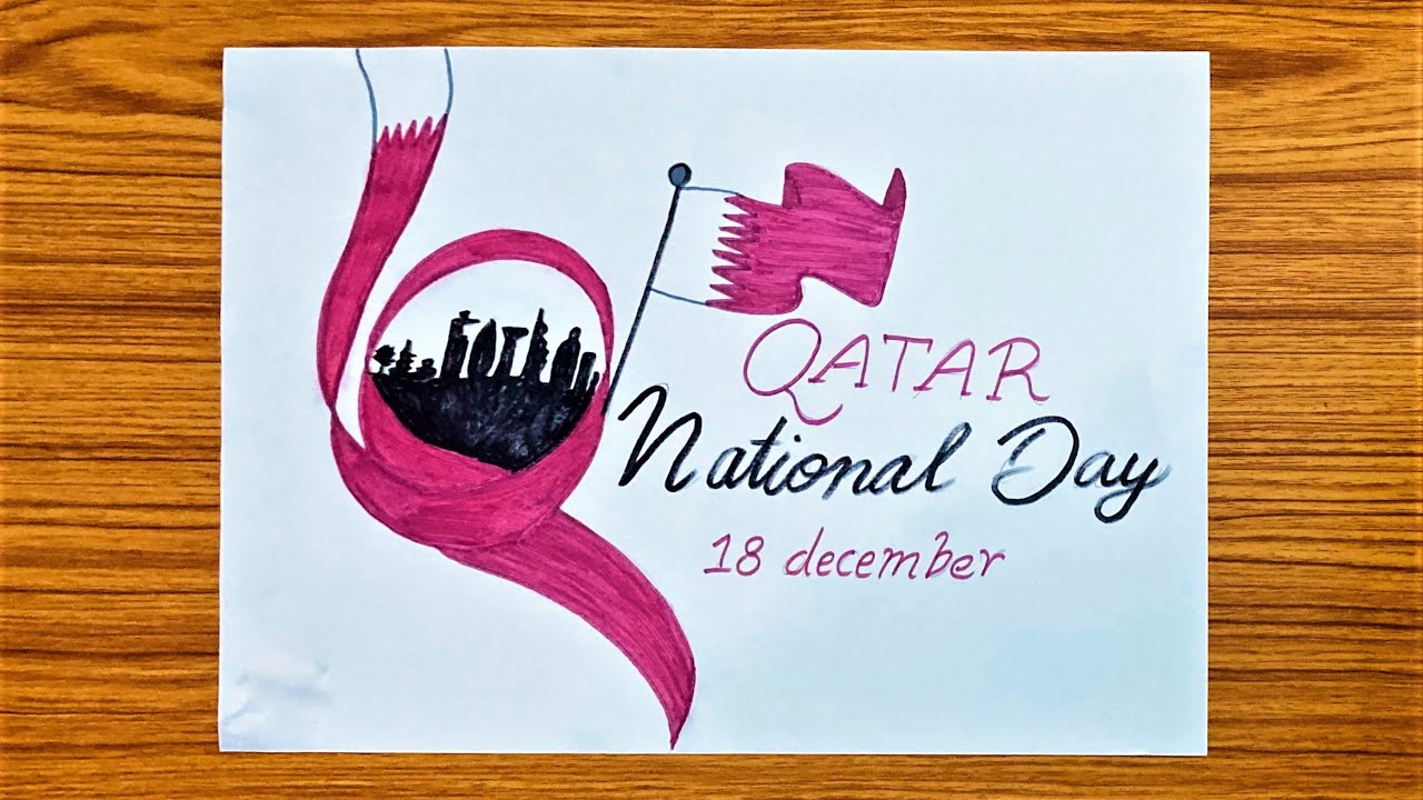 Qatar National Day (December 18) drawing|easy Qatar National Day poster ...