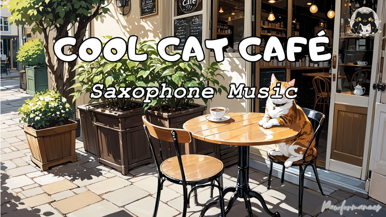 【Cool Cat Café: Jazz Music ⇆ Saxophone】Afternoon Cat🐈《60min》【Study/Work ...