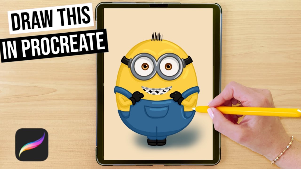 How to Draw a Minion | Digital Illustration for beginners - Procreate ...