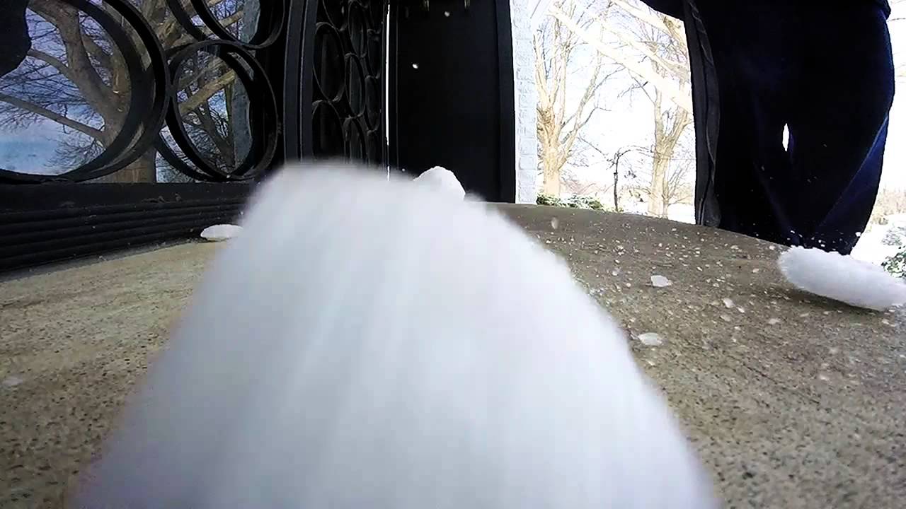 Snowball Drop In Slow Motion - YouTube