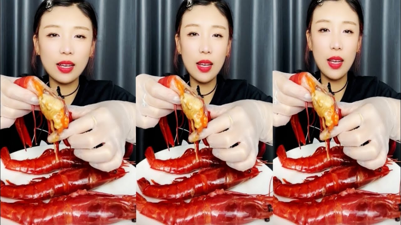 ASMR MUKBANG | Shrimp Brain | Garlic Pickled Shrimp | Red Shrimp - YouTube