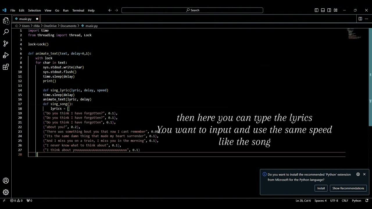 HOW TO MAKE SONG WITH PYTHON - YouTube