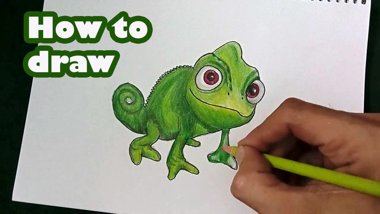 How to draw Pascal from Rapunzel/Tangled - YouTube