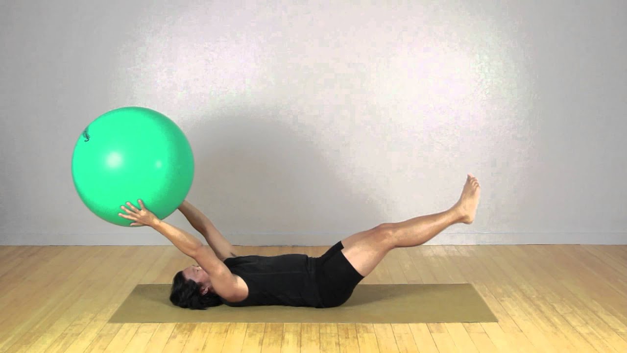Leg Lift Arms Reaching with Ball - YouTube