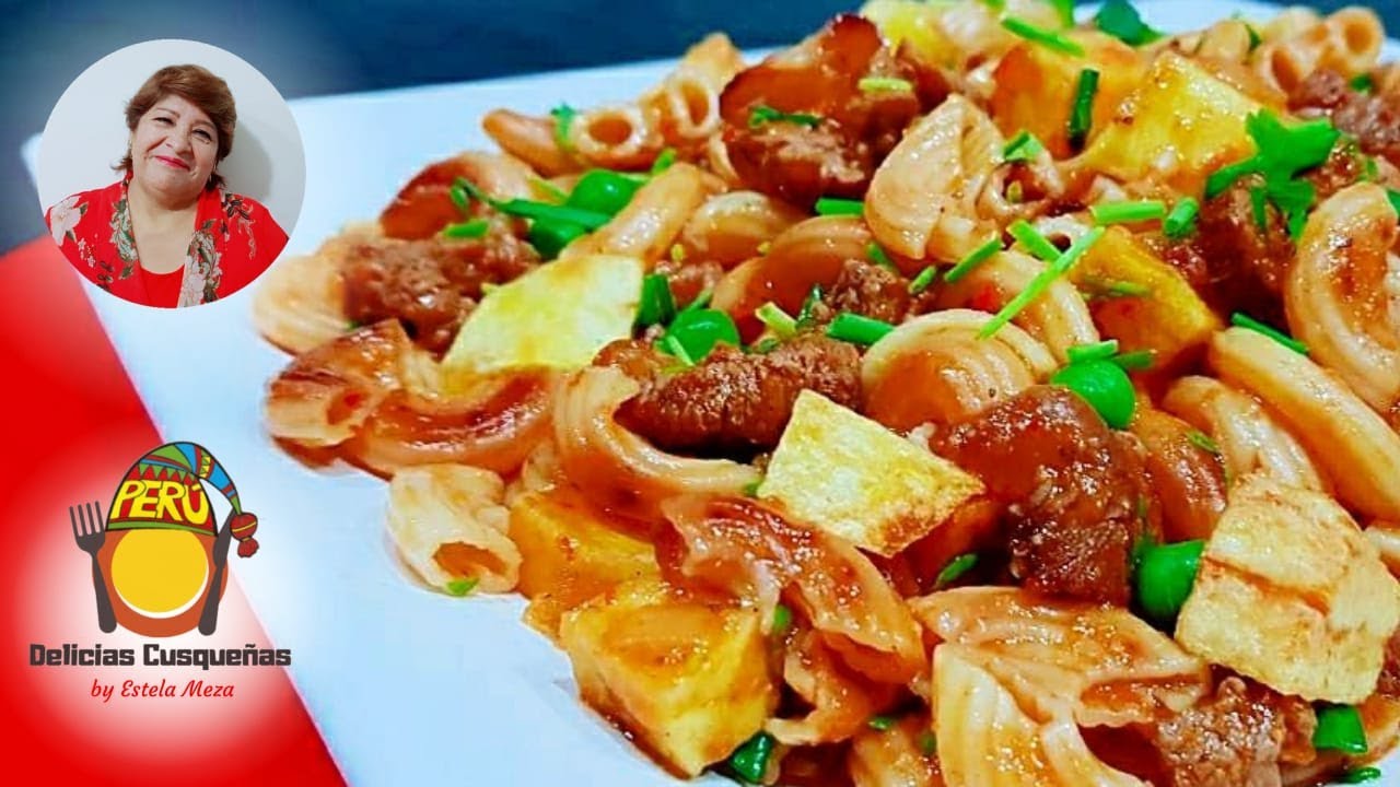 FIDEOS CODITOS SALTEADOS CON CARNE FÁCIL RÁPIDO- RECETA COMIDA TÍPICA ...