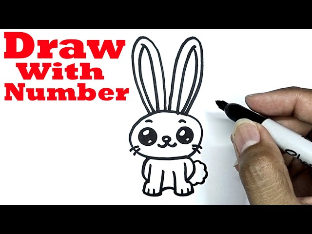 How To Draw A Bunny With Numbers With Number 3 | Drawing With Number ...