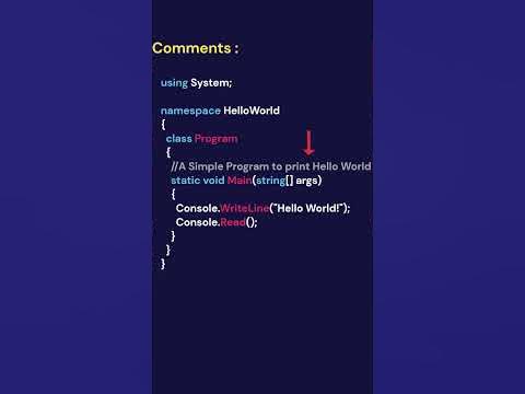 C# tutorial - Comments #csharp #coding #basic #c #comment #visualstudio #syntax #programming ...