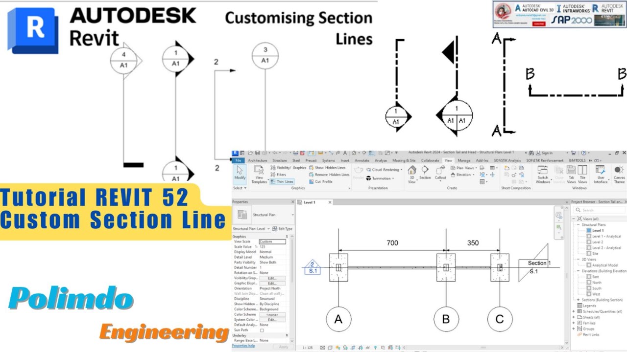 Tutorial Revit - 52 Custom Section Lines di AutoCAD Revit - YouTube