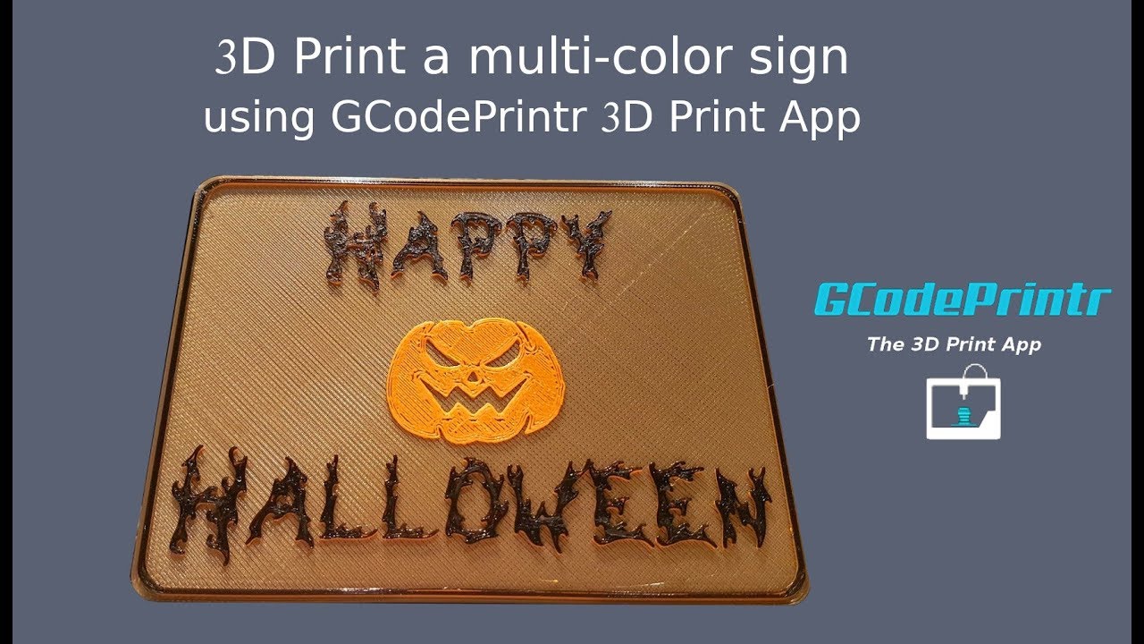 How to print a multi-color sign using GCodePrintr App - YouTube
