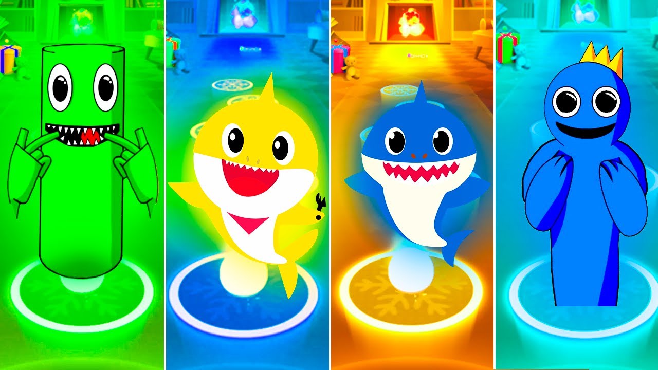 Rainbow Friends Green - Baby Sharks - Rainbow Friends Blue | Tiles Hop ...