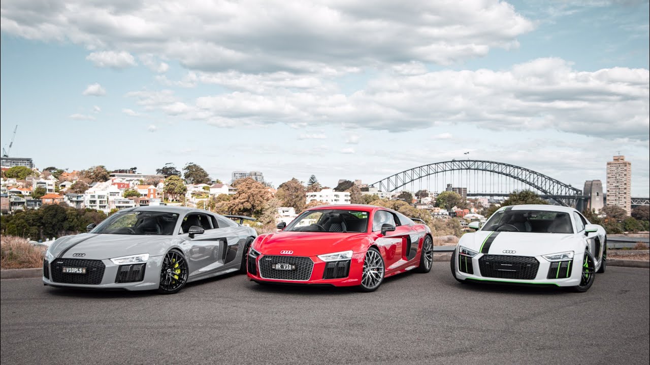 Going For A Ride In 2 Audi R8s + Triple R8 Photoshoot - YouTube