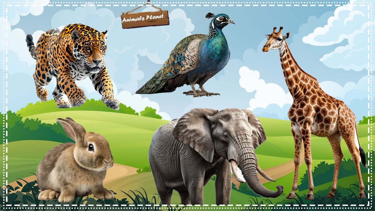 A Fun and Adorable Animal Video: Tiger, Peacock, Giraffe, Rabbit ...
