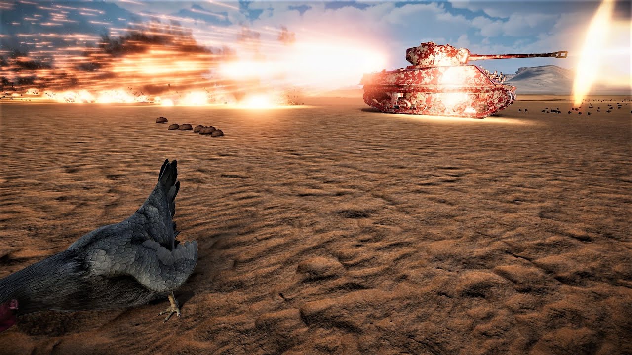 1 SUPER SHERMAN TANK vs 2 MILLION CHICKENS - Part 1- UEBS 2 Ultimate ...