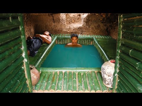 Dig Hole Ground to build Mini Swimming Pool in Underground Secret House