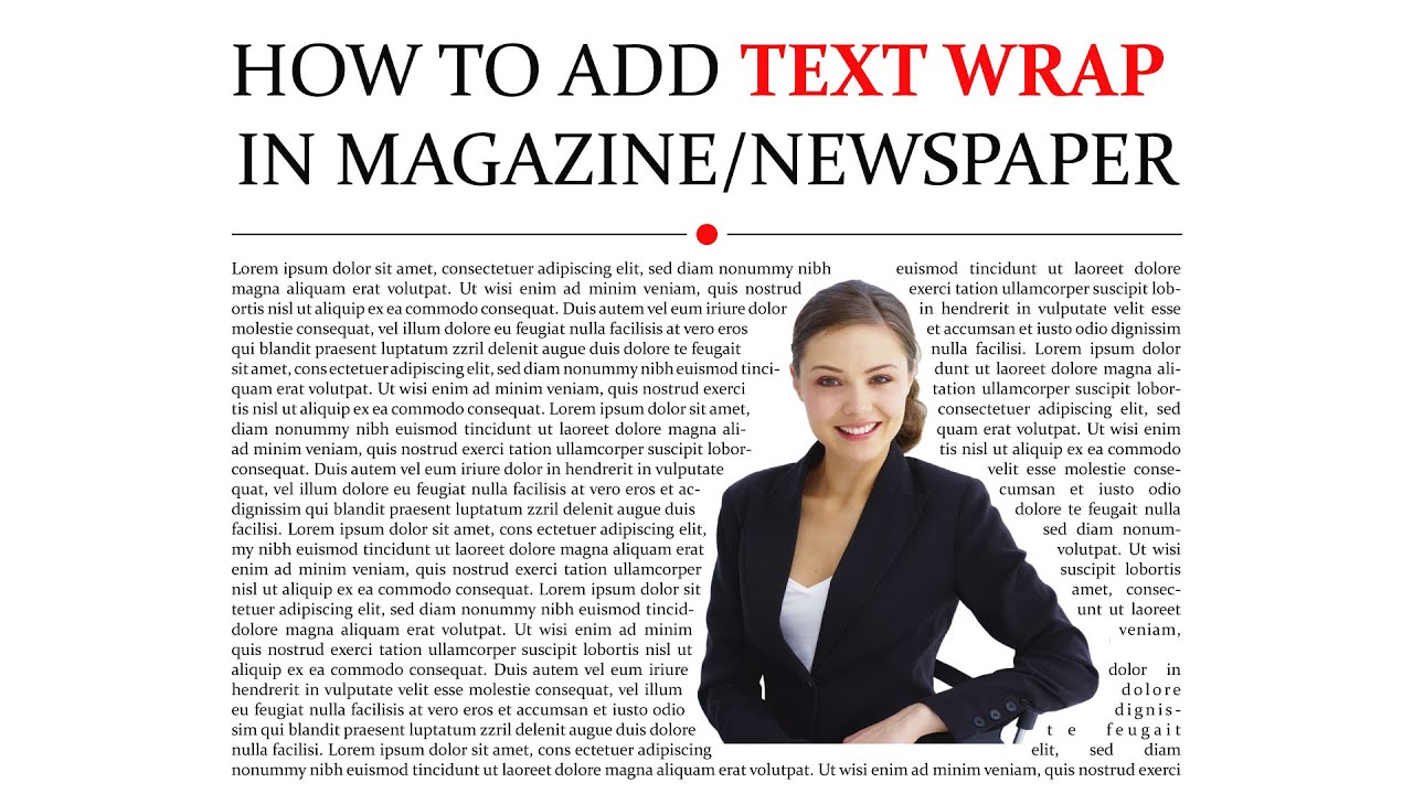 Text Wrap in Adobe Illustrator in Just 1 Minute || Magazine / News ...