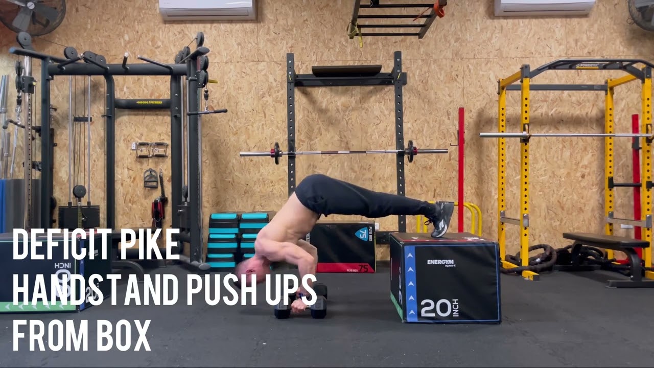 Deficit Pike Handstand Push Up From Box - YouTube