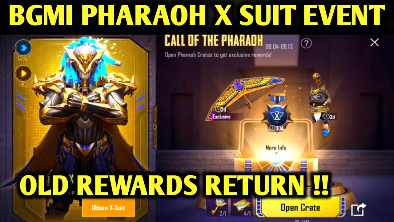 😍BGMI PHARAOH X SUIT SPECIAL EVENT RETURN | MOTOR CRUISE EVENT CONFIRM ...