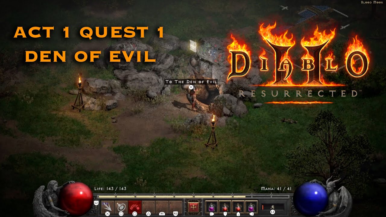 Diablo 2 Resurrected - Act 1 Quest 1 - Den of Evil - YouTube