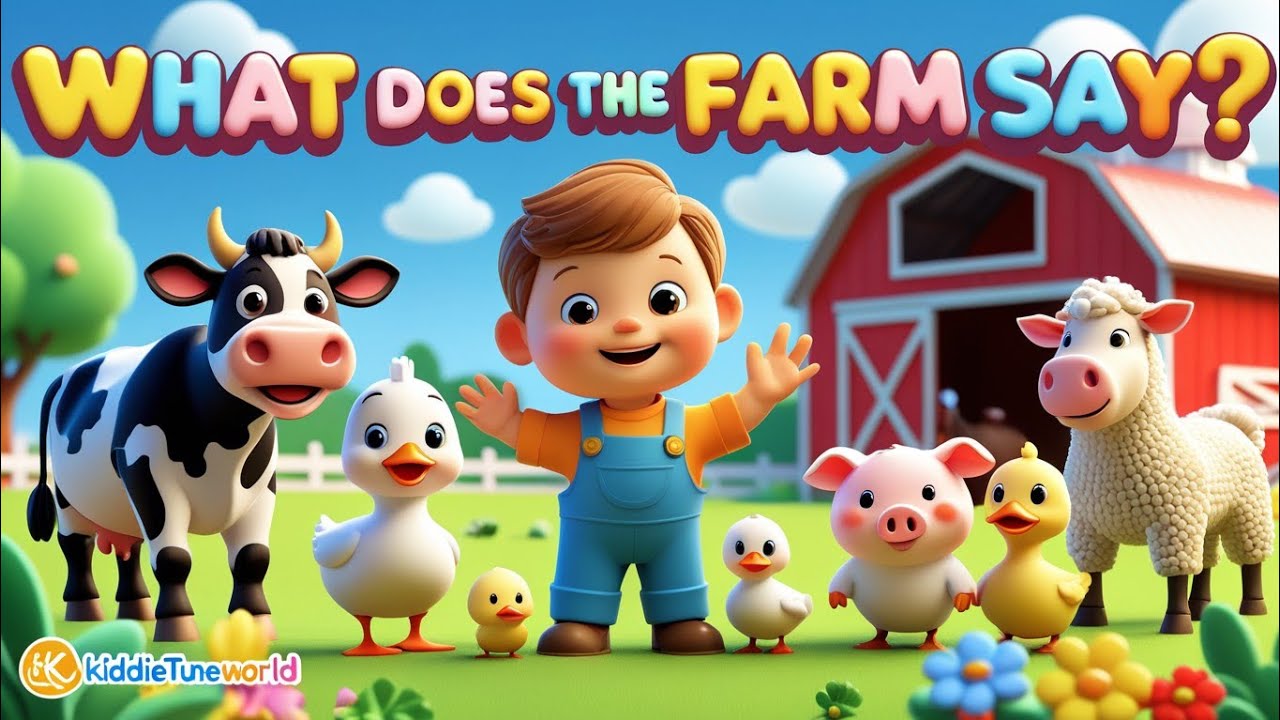 What Does the Farm Say? 🐮 | Animal Sounds Song for Kids ...