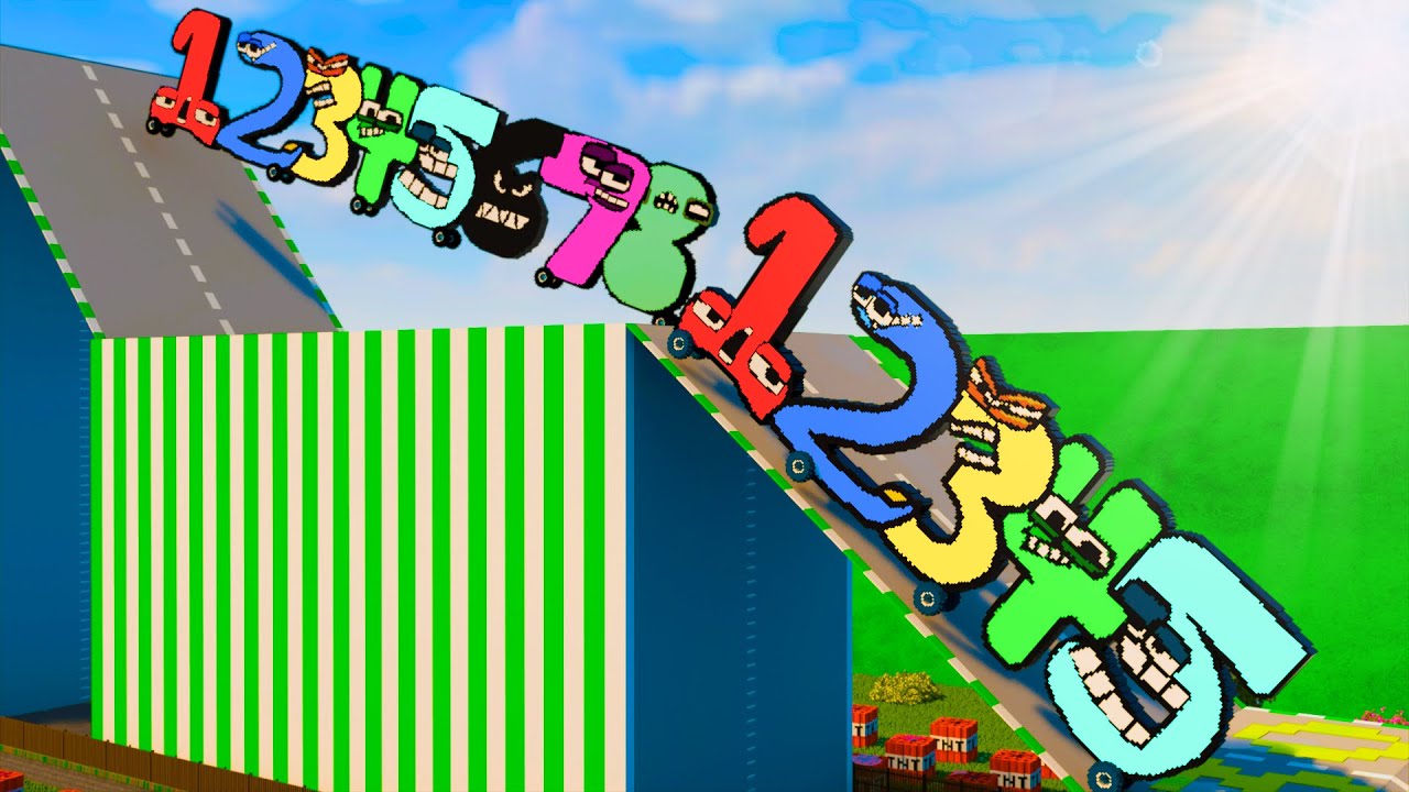 ULTRA LONG Number Lore Cars CLIMB to STEEPEST ANGLE in Teardown - YouTube