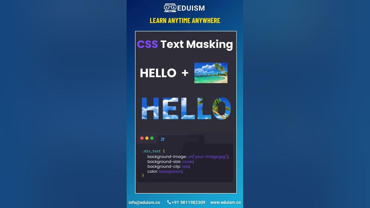 Css Text Masking Css Developer Cssbeginners Programming Websitedevelopment Dataanalytics