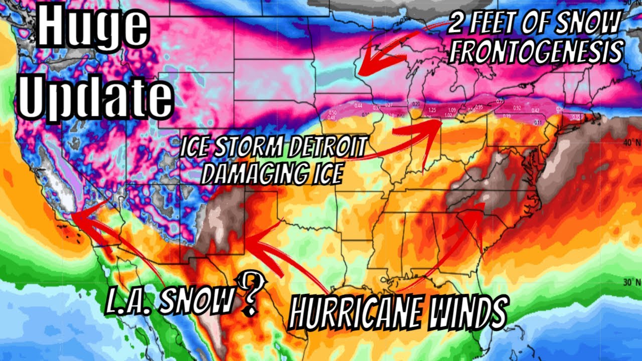 Huge Winter Storm Just Got Worse! Ice Storm, Feet Of Snow & Damaging ...