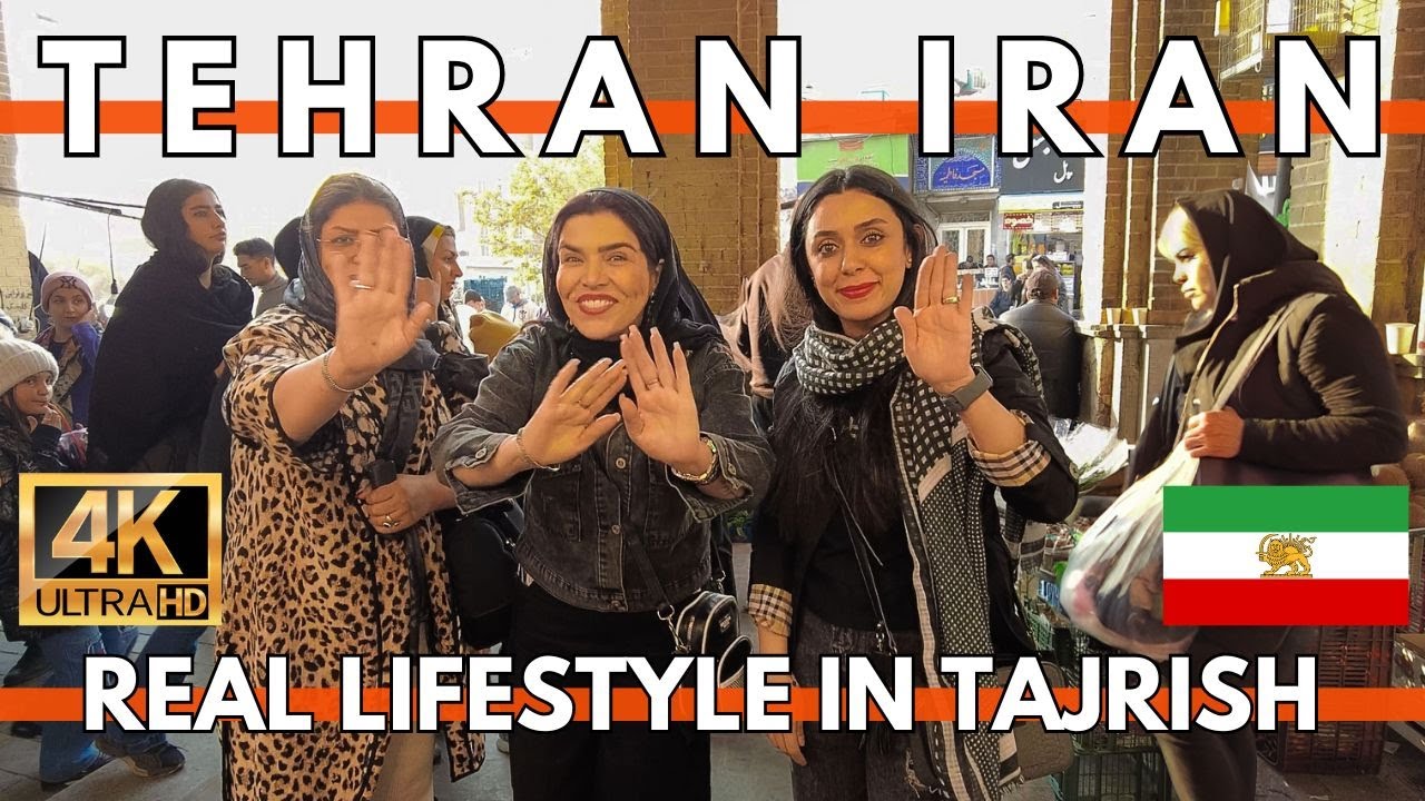 TEHRAN IRAN REAL LIFESTYLE IN TAJRISH BAZAAR,DARAKE,FARAHZAD 4K WALKING ...