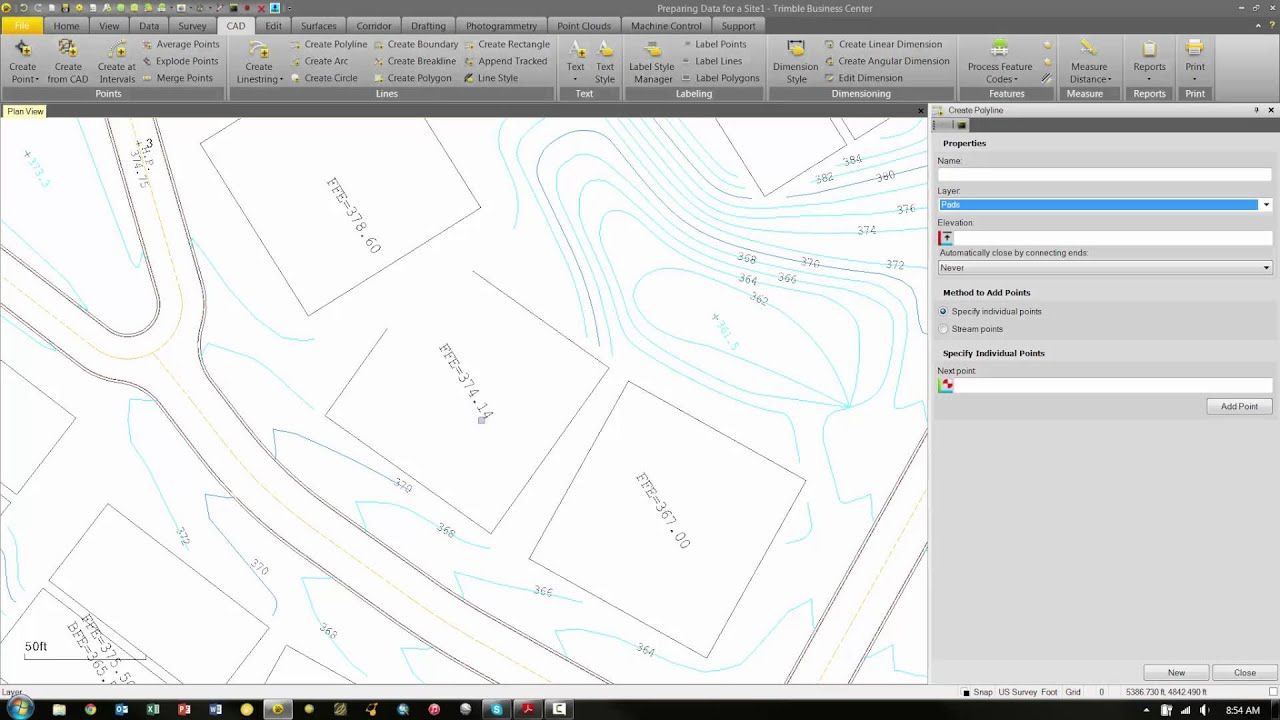 Move objects and create polyline - YouTube