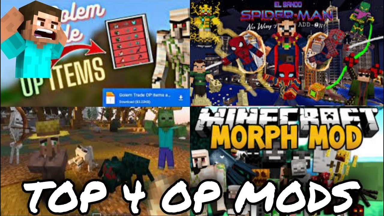 TOP 4 OP MODS MINECRAFT PE 1.18 - YouTube